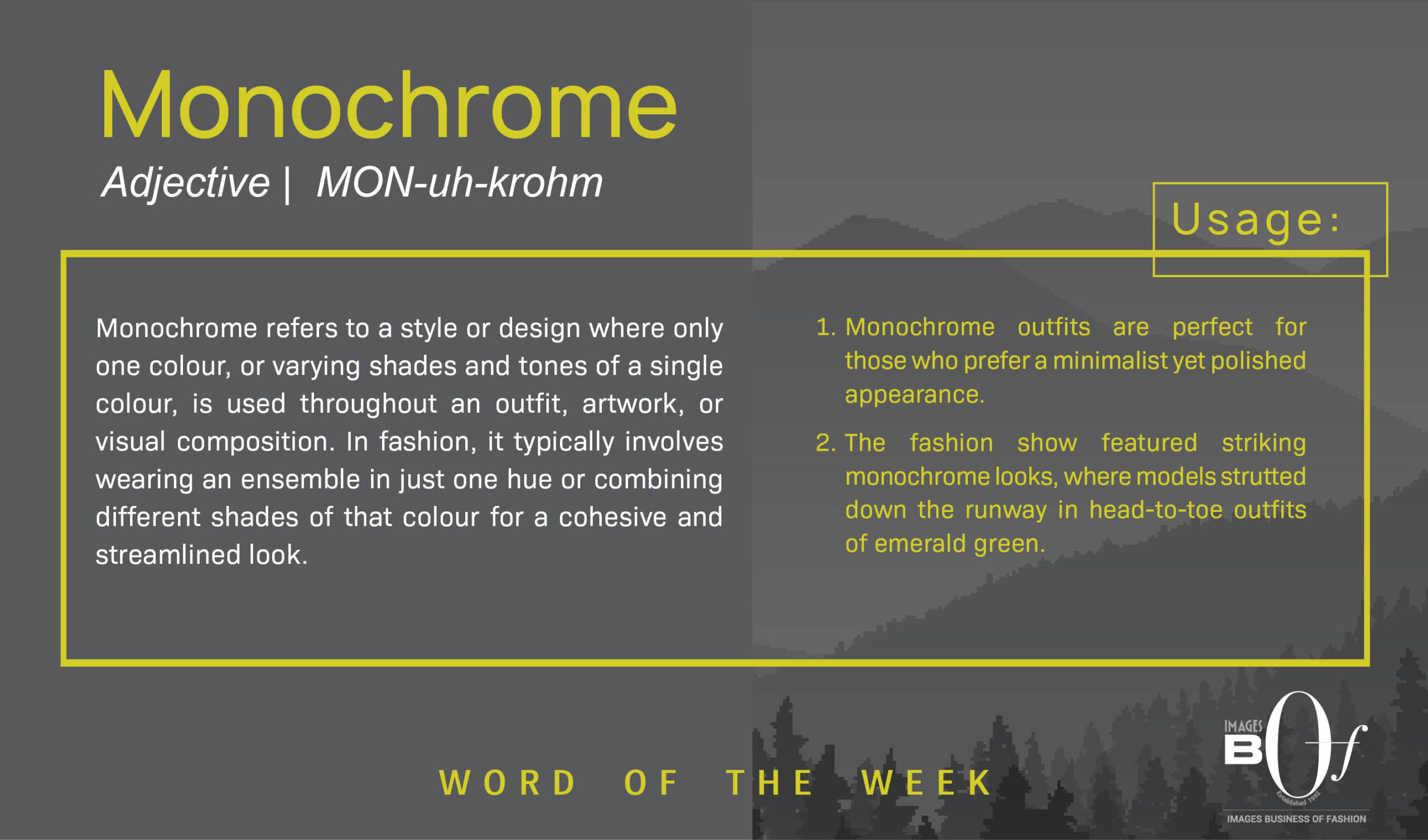 Word of the Week: Monochrome - Images Business of Fashion